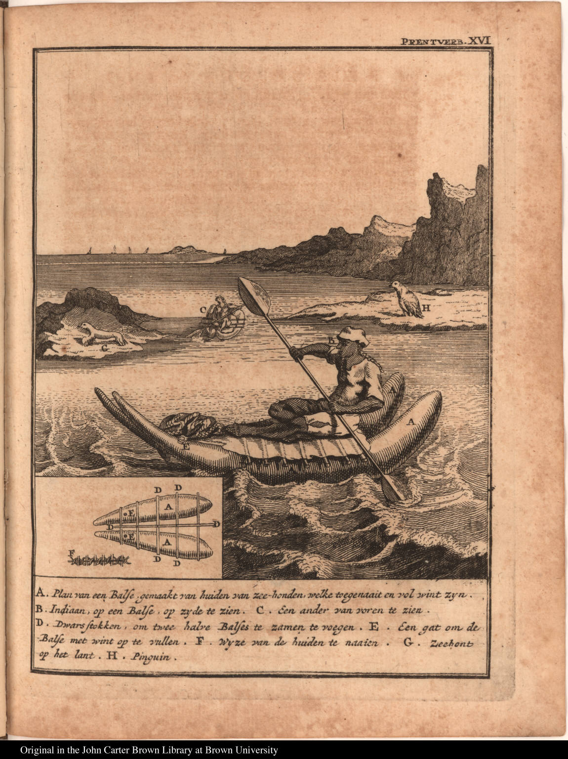 [Native American and raft] - JCB Archive of Early American Images