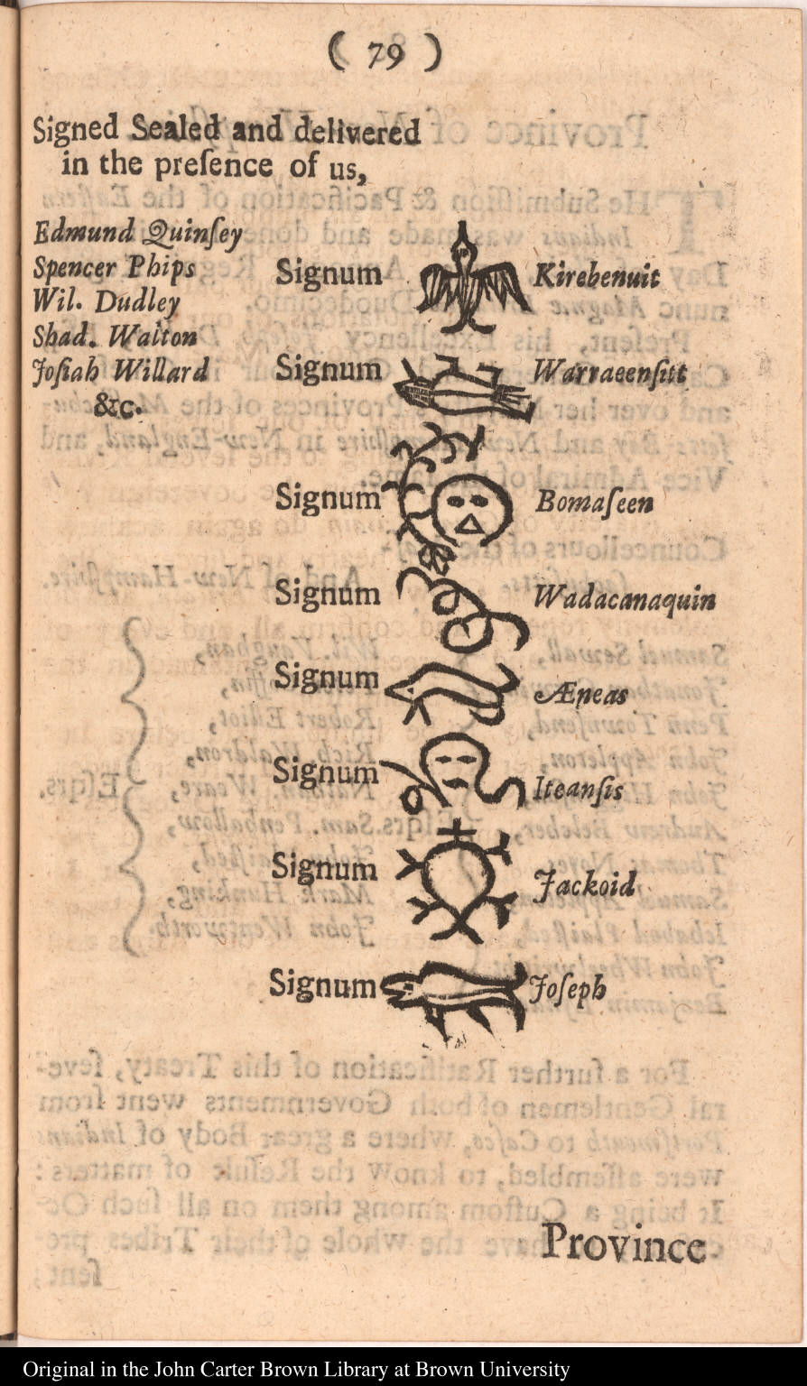 [Native American signatures to a treaty] - JCB Archive of Early ...