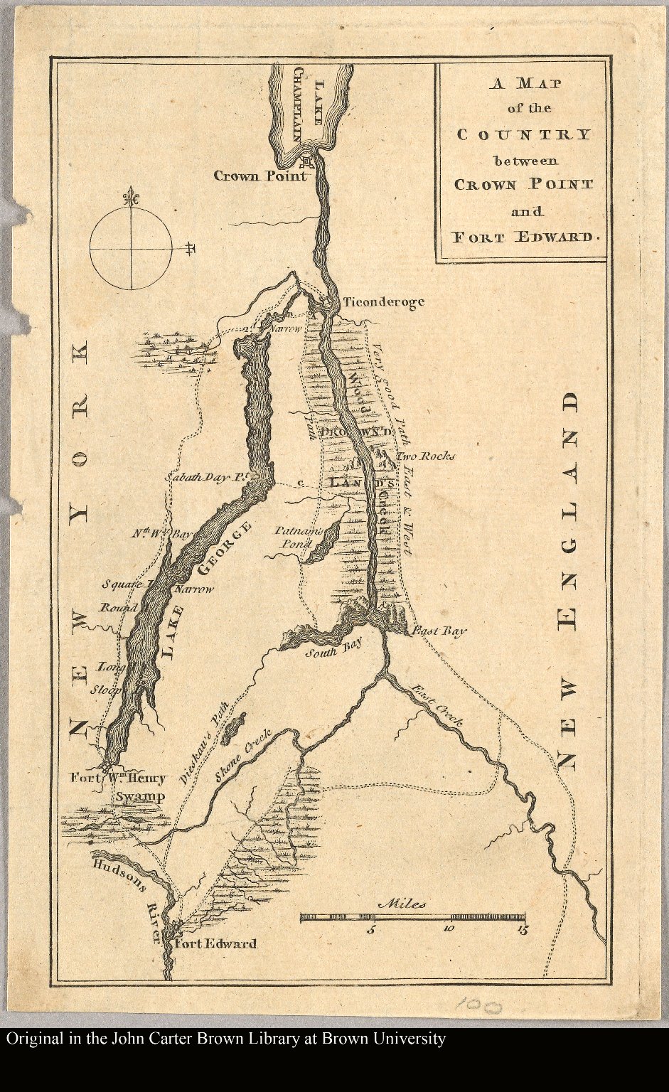 A map of the country between Crown Point and Fort Edward - JCB Map ...