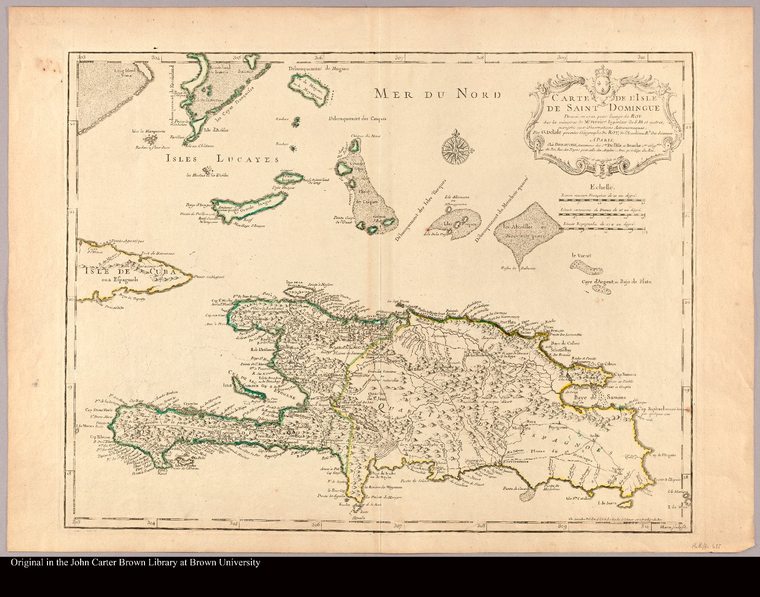 Carte de l'Isle de Saint Domingue dressée en 1722 pour l'usage du Roy ...
