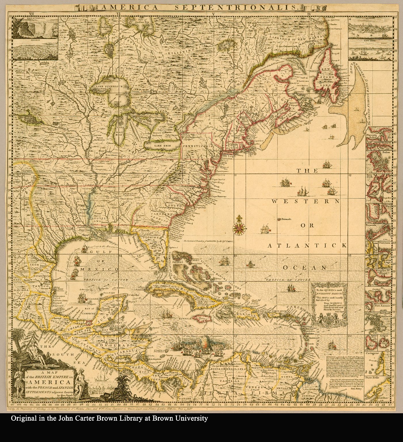A map of the British Empire in America with the French and Spanish ...
