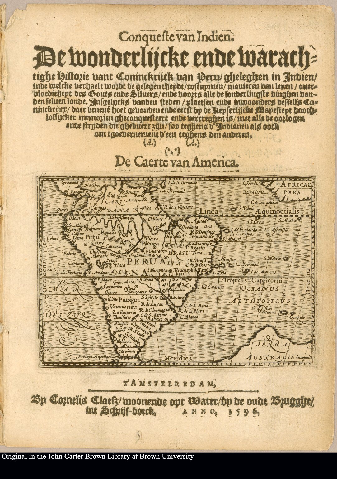 [Title page] Caerte van America - JCB Map Collection