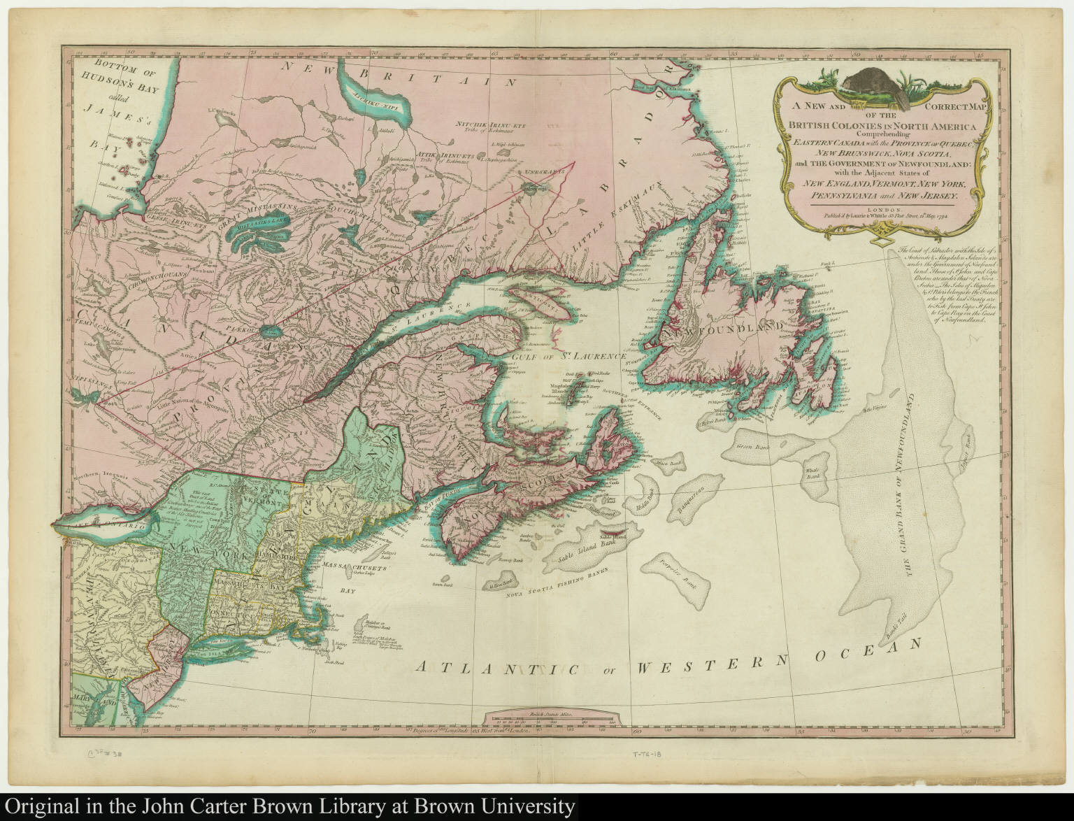 A New and Correct Map of the British Colonies in North America ...