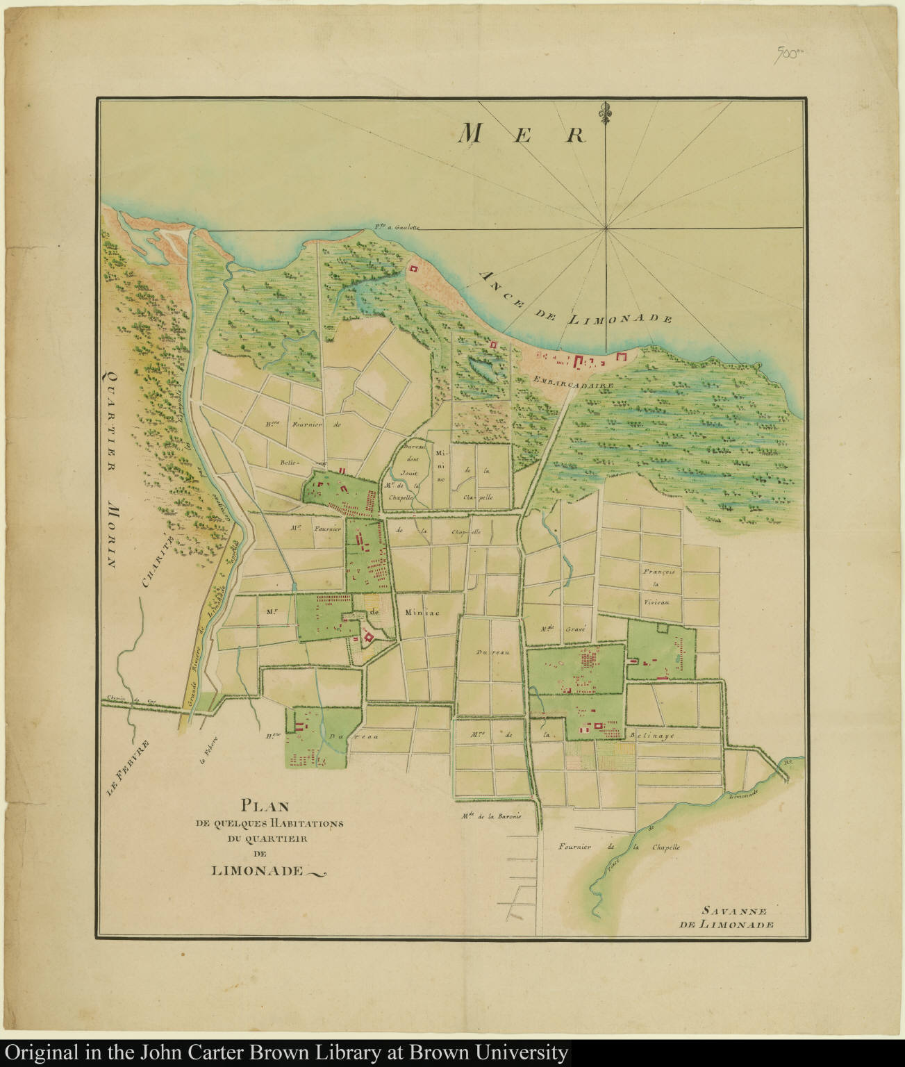 Plan de quelques Habitations du quartieir [sic] de Limonade - JCB Map ...