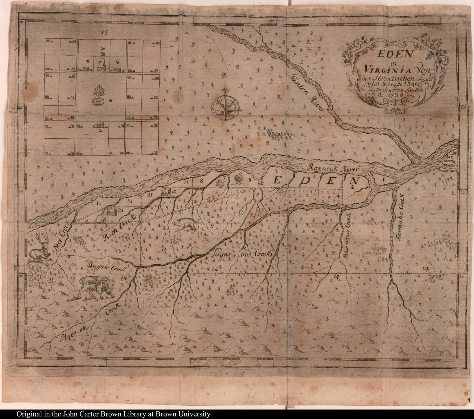 Eden in Virginia von der Helvetischen Societet - JCB Map Collection