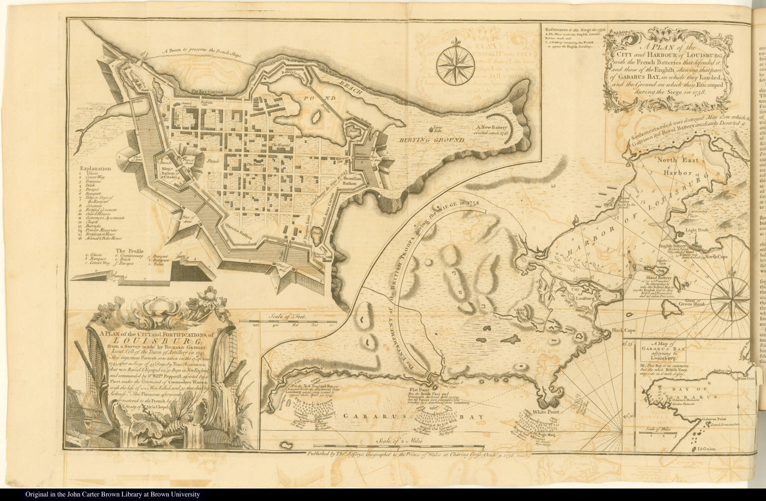 [left] A Plan of the City, and Fortifications, of Louisburg; ... [right ...