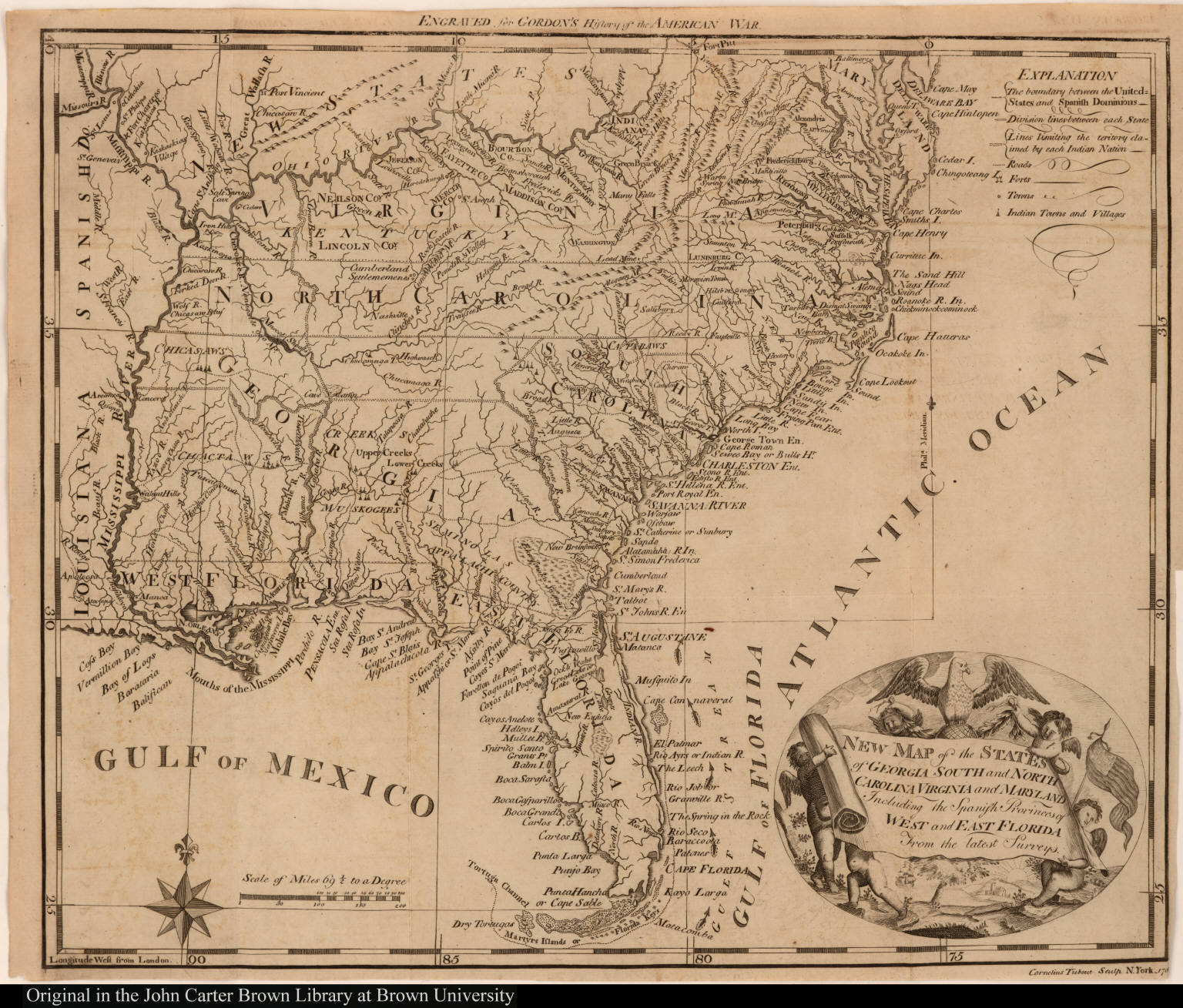 New Map of the States of Georgia South and North Carolina Virginia and ...
